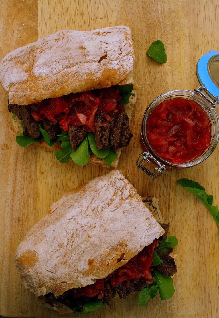 Steak sarmies with chunky tomato ginger chutney – Cupcakes & Couscous