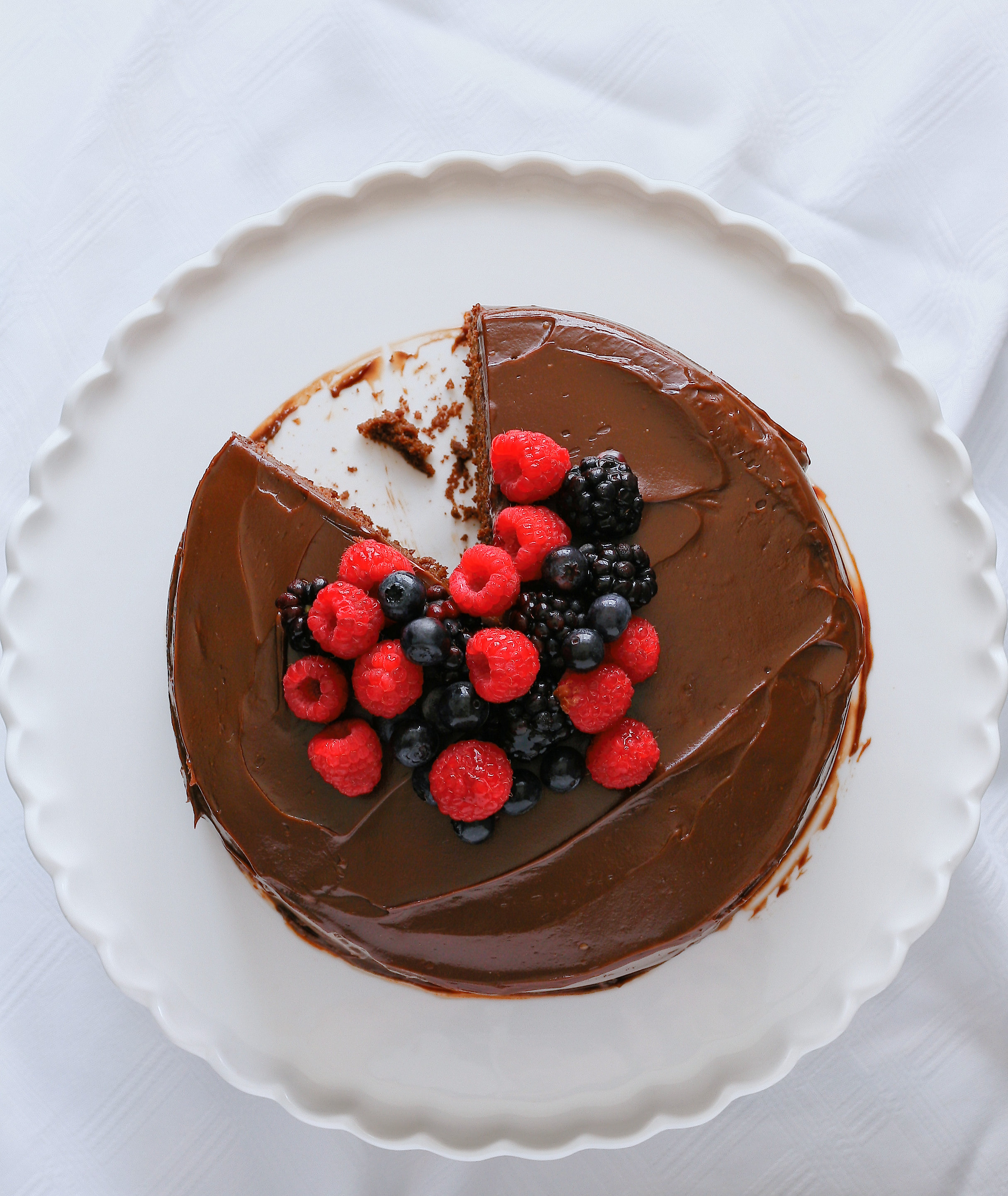 Chocolate layer cake with dark chocolate ganache – Cupcakes & Couscous