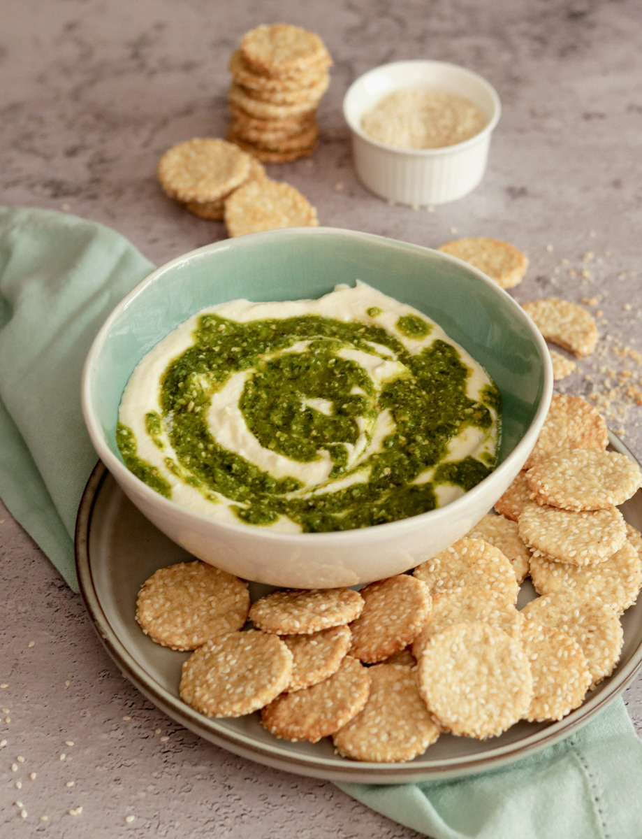 Whipped feta with sesame crackers – Cupcakes & Couscous