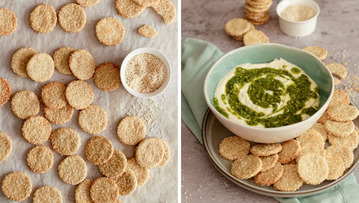 Whipped feta with sesame crackers – Cupcakes & Couscous